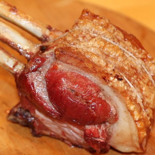 Reverse Roasted, French Trimmed Rack of Pork - Meat Smoke Fire